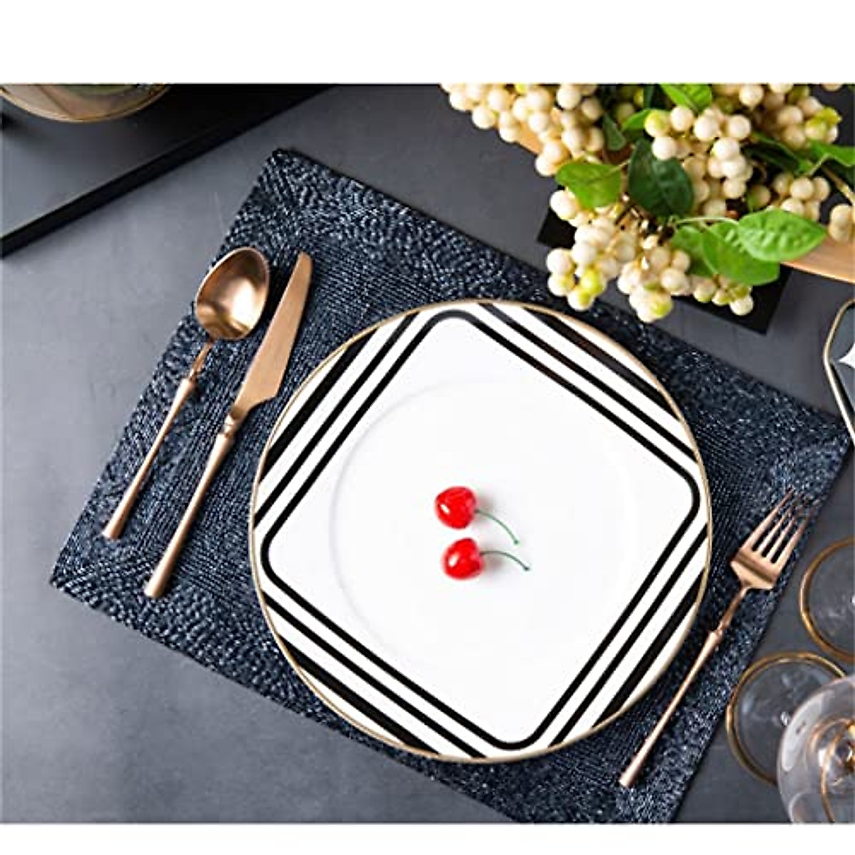 WFHTU Square Cutlery Set Kitchen Catering Utensils Bone Plate Bowl Plate Restaurant Combination