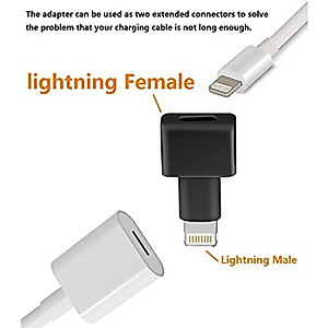 3Pack Lightning Extender Adapter,Apple MFI Certified iPhone Charger Extension dongle Male to Female Dock Extender for iPhone 14 13 12 11 X XS XR 8 7 6 5 iHome Transfer Audio Video Data Charging