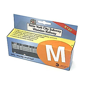 MUNI PALS Munipals New York City Subway Wooden Railway (B Division) F Train/6 Avenue Local–Child Safe and Tested Wood Toy Train