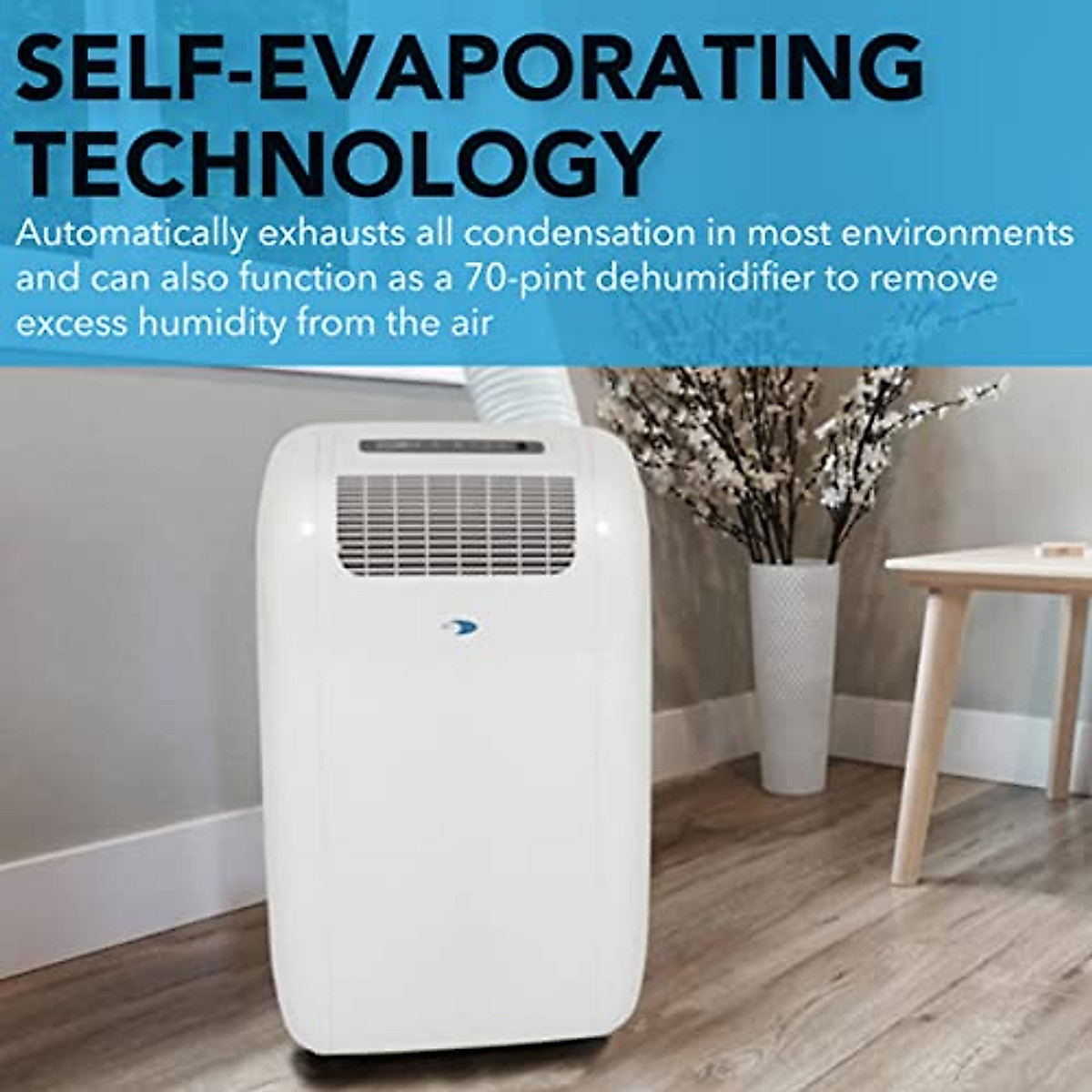 Whynter ARC-101CW Cool Size 10,000 BTU (5,200 BTU SACC) Portable Air Conditioner, Dehumidifier, and Fan with Activated Carbon Filter and Storage Bag, up to 300 sq ft in White