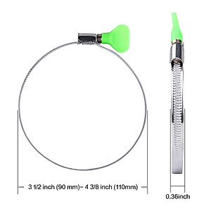 4 Inch Key Hose Clamp 12packs Key-Type Adjustable Stainless Steel Hose Clamps, dust collection hose clamps, air hose clamps, Pipe Clamp, Worm Gear Clamps, Dryer Vent Clamp, Thumb Screw Metal Clamps