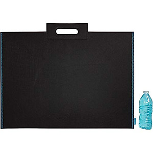 Itoya ProFolio Midtown Bag 14x21 - Black Artist Portfolio Carrier with Blue Stitching - Stylish Portfolio Folder for Artwork and Art Portfolios - Portable Art Portfolio Bag and Art Carrying Case