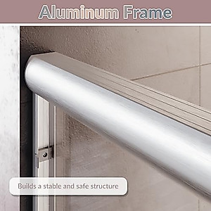 ELEGANT Shower Door 58.5-60" W x 72" H, Semi-Frameless Bypass Sliding Shower Doors, 1/4" Clear Glass, Brushed Nickel Finish