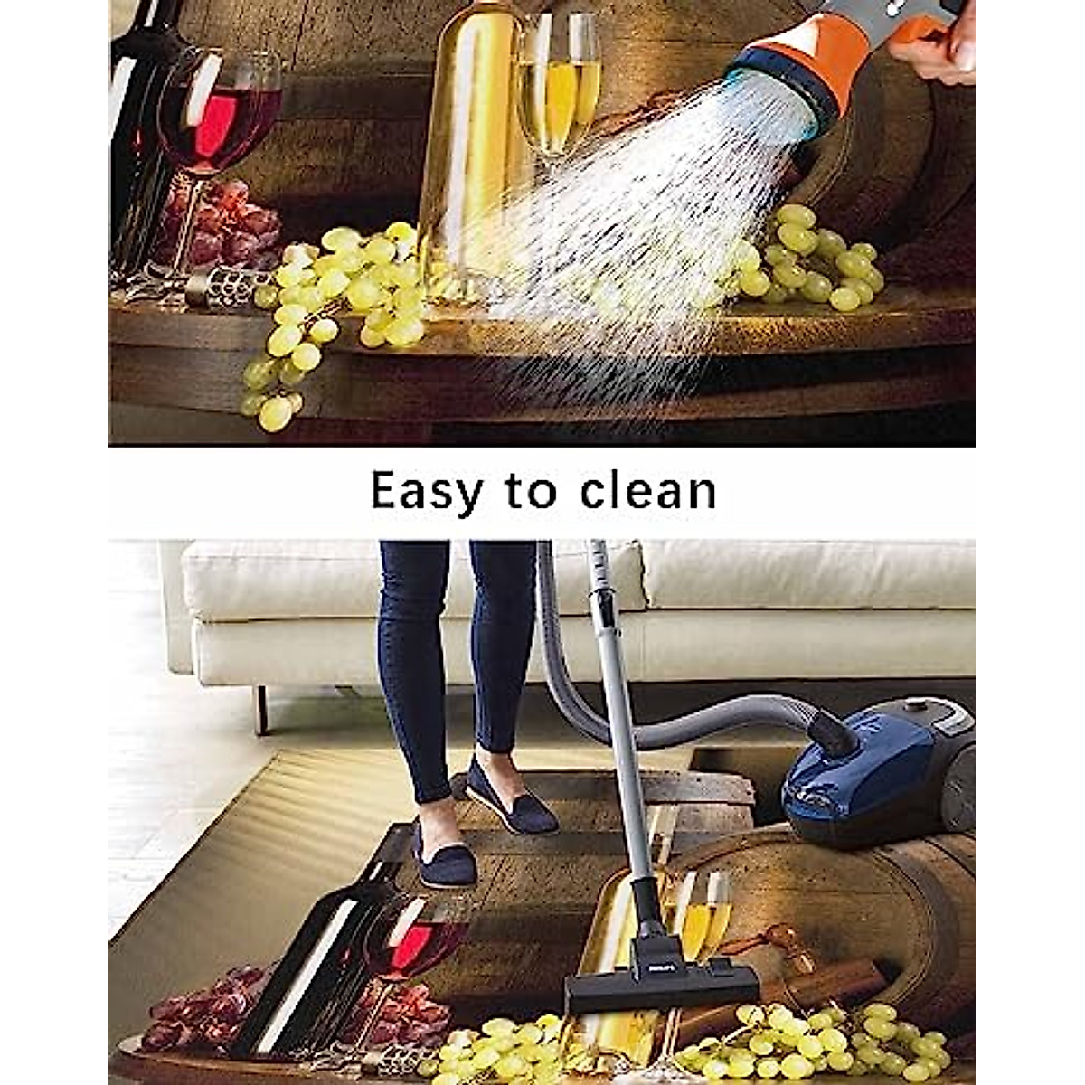 Outdoor Rug Mats,Cask Barrel Wine Glass Fruit Grape Indoor Area Rugs RV Camping Rugs Outside Mat 4x6ft,Floor Carpet for Patio Porch Deck Backyard Picnic Balcony Farmhouse Cellar Wooden Table