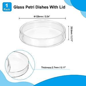 PATIKIL 120mm High Borosilicate Glass Petri Dishes with Lids, Petri Plates for Lab Science Experiment, Clear