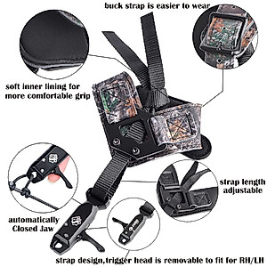 ZSHJGJR Archery Compound Bow Release Aids Trigger Fully Adjustable for Adult/Youth (Black)