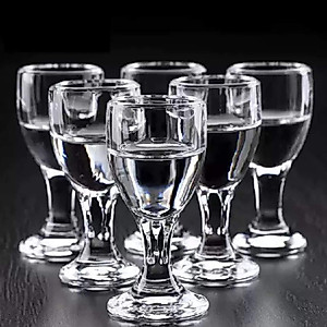 11ml 0.4oz Shot Glasses Set of 6 Sake Glass Set Chinese Liquor Spirit Baijiu Sake Glass Cup Clear Alcohol Mini Shot Glass With Stem Small Drinking Glass Gift Mini Glass Unique Mini Wine Glass