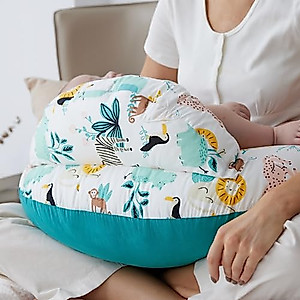 Momcozy Original Nursing Pillow and Positioner - Standard Size Feeding Pillow | Breastfeeding, Bottle Feeding, Baby Support | with Adjustable Waist Strap and Removable Cotton Cover, Animal Forest