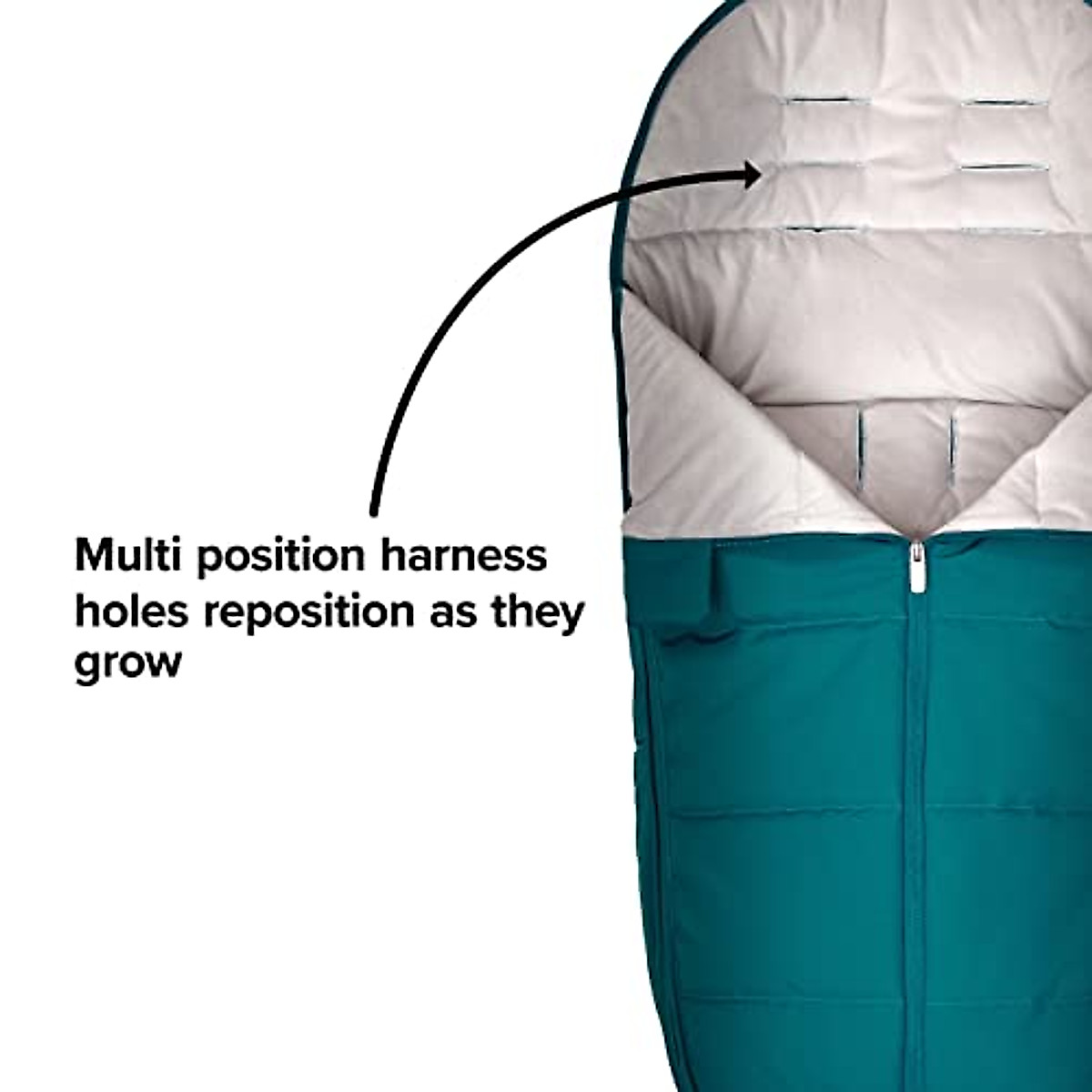 Diono All Weather Stroller Footmuff, Universal Fit from Baby to Toddler with Cozy Super Soft Padding, Weatherproof, Water Resistant Lining, Blue Turquoise