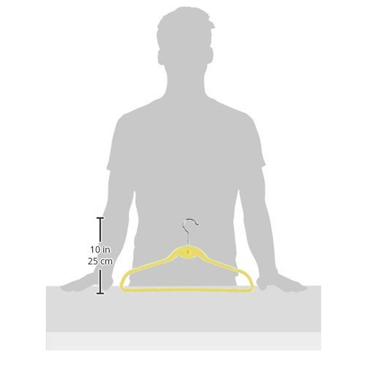 BriaUSA Cascade Hangers Yellow Steel Swivel Hooks -Slim, Sturdy Saves You Extra Space - Set of 10