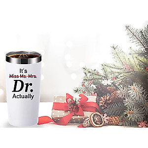 momocici It's Miss Ms Mrs Dr Actually 20 OZ Tumbler.Thank You Appreciation Retirement Doctor Gifts.Birthday,Christmas,Medical Graduation Gifts for Men Women.Dentist,Doctor,Physician Travel Mug(White)