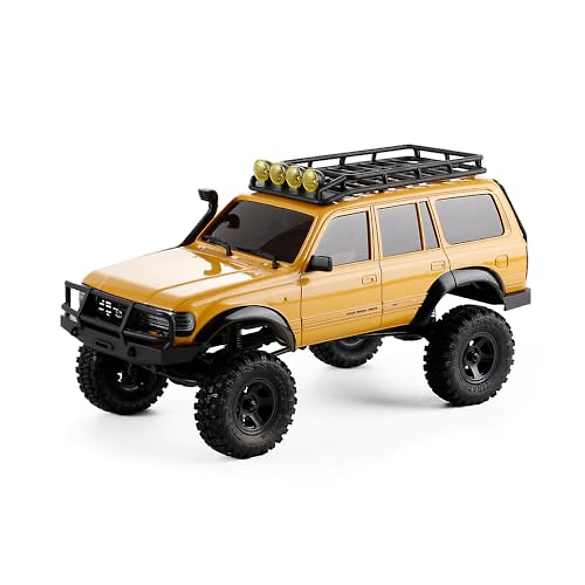 Helidirect FMS 1:18 FCX18 LC80 Land Cruiser 80 RTR 4WD RC Rock Crawler 1/18 Brushed Motor, 2.4GHz RC Transmission - Remote Control Toy for Adult, RC Cars, RC Crawler, Rock Crawler (Yellow)