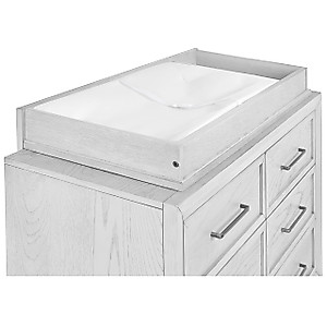 Evolur Modern Changing Tray in Greyhound, Lasting Sturdy Quality, Converts Double Dresser to Changing Station, Made of Hardwood, Has Divided Compartments