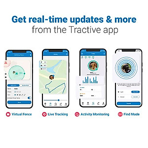 Tractive GPS Tracker for Dogs - Waterproof, GPS Location & Smart Pet Activity Tracker, Unlimited Range, Works with Any Collar (Midnight Blue)