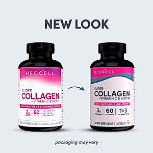 NeoCell Super Collagen With Vitamin C and Biotin, Skin, Hair and Nails Supplement, Includes Antioxidants, Tablet, 180 Count, 1 Bottle