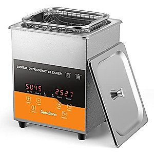 Ultrasonic Cleaner 2L with Heater and Timer, Ultrasonic Cleaning Machine with 40kHz SUS 304 Stainless Steel, Sonic Cavitation Machine with Digital Control for Professional Jewelry Watch Glasses