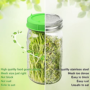 Amytalk 12 Pack Plastic Sprouting Lids for 86mm Wide Mouth Mason Jars, Sprouting Strainer Lid for Canning Jars, Suit for Grow Bean Sprouts, Alfalfa, Salad Sprouts etc