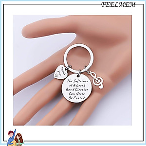 FEELMEM Band Director Gift Music Director Keychain Music Teacher Gift The Influence Of A Great Band Director Can Never Erased Gift for Band Teacher Choir Director (Band Director)