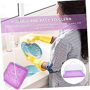 Homoyoyo Portable Cake Box with Cakey Clear Container with Lid Cheesecake Carrier Dessert Storage Case Cake Holder with Lid Mini Gift Cake Packing Box Cake Carrier with Handle Wedding