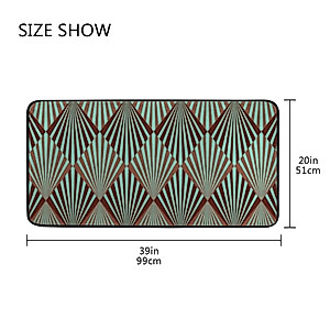 Non Slip Absorbent Kitchen Rugs Art Deco Texture Anti-Fatigue Comfort Standing Soft Mat Indoor Outdoor Entry Rug Floor Carpet 39x20 inch,long rugs-39x20 inch