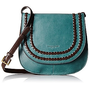 Tignanello Boho Classic Vintage Leather Saddle Bag, Juniper/Dark Brown