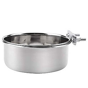 HEEPDD Bird Parrot Feeding Cup, Stainless Steel Food Water Bowls Dish for Small Animals Chinchilla Ferret Cockatiel Conure Parakeet