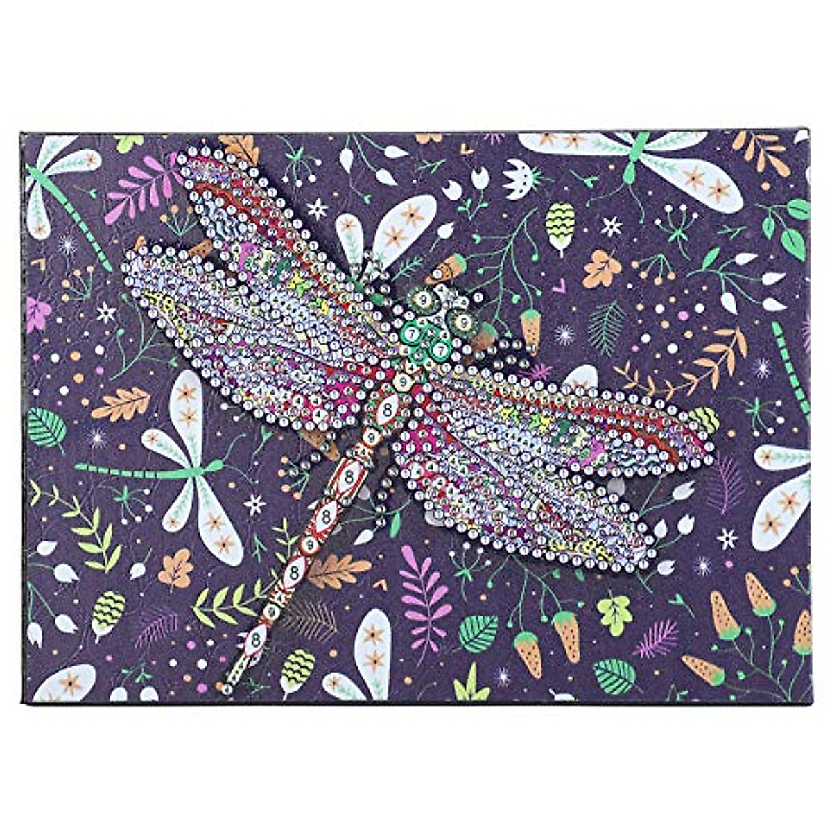 Rhinestone Painting Jewelry Box, Dragonfly Pattern Storage Case for 5D DIY Storage Container Embroidery Kits for Gifts