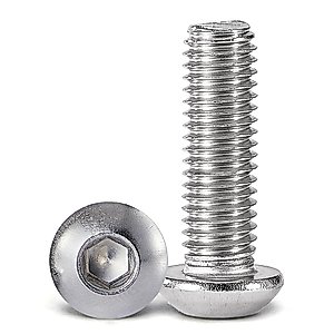 Cicidorai M6-1.0 x 70mm Button Head Socket Cap Bolts Screws, 304 Stainless Steel 18-8, Allen Socket Drive, Full Machine Threads, Quantity 10