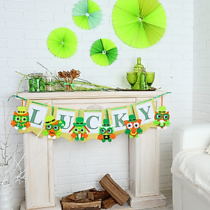 24 Sets St. Patrick's Day Decorations Owl Shamrock Ornaments DIY St. Pat's Craft Kits Assorted Owl Four-Leaf Clover Irish Lucky Shamrock Foam Stickers for Kids Classroom Home Activity Gift Art Project