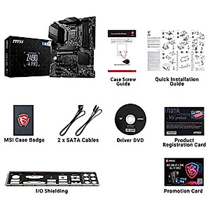 MSI Z490-A PRO ProSeries ATX Motherboard (10th Gen Intel Core, LGA 1200 Socket, DDR4, Dual M.2 Slots, USB 3.2 Gen 2, 2.5G LAN, DP/HDMI) (Renewed)