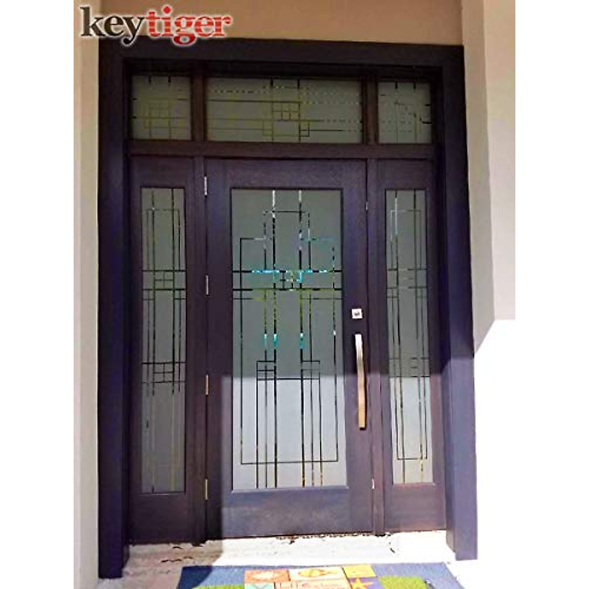 18 Inch Square Rectangle Flat Shape Stainless Steel Modern Contemporary Entry Door Handle Bar Ladder Pull Shower Glass Sliding Barn Door Interior Exterior Door Pull Push Brushed Nickel Satin Finish