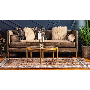 Unique Loom Utopia Collection Traditional Classic Vintage Inspired Area Rug with Warm Hues, 8' x 10' Rectangle, Terracotta/Blue