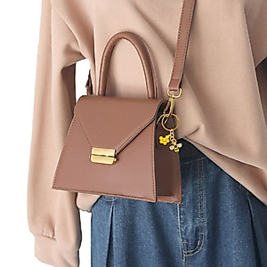 Bee Keychain - 1 Set Honey Crystal Key Ring Yellow Decor for Bag Decor Car Supplies,Rhinestone Decorations for Bag Accessories Gift to Women Girls