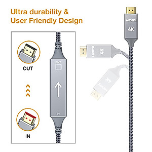 Capshi 4K HDMI Cable, HDMI Cord (35 feet HDMI to HDMI, Top Series) Supports 4K@60HZ, 1080p FullHD, UHD, Ultra HD, 3D, High Speed HDMI to HDMI Compatible UHD TV, Blu-ray, PS4/3, Monitor