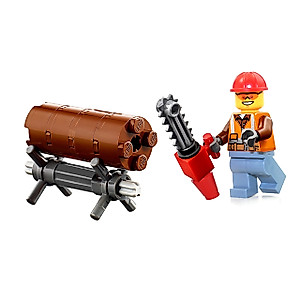 LEGO City MiniFigure - Forester Lumberjack Tree Trimmer (with Chainsaw and Tree Log)