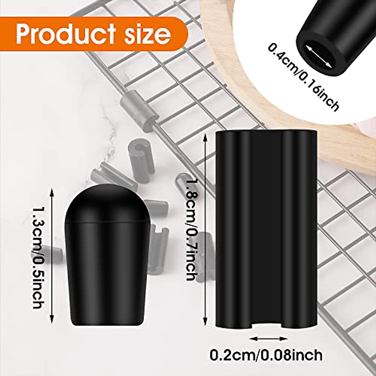 Grevosea 60 Pieces Rubber Feet for Sink Grid Kitchen Sink Rack Feet Quality Durable Kitchen Sink Rack Rubber Feet Black Grid Protector Replacement for Kitchen Sink Grid