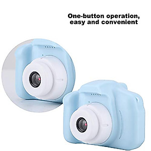 Mxzzand Kid Video Camera Mini Portable 2.0 inch IPS Color Screen Children's Digital Camera Gifts HD 1080P Camera (Blue)