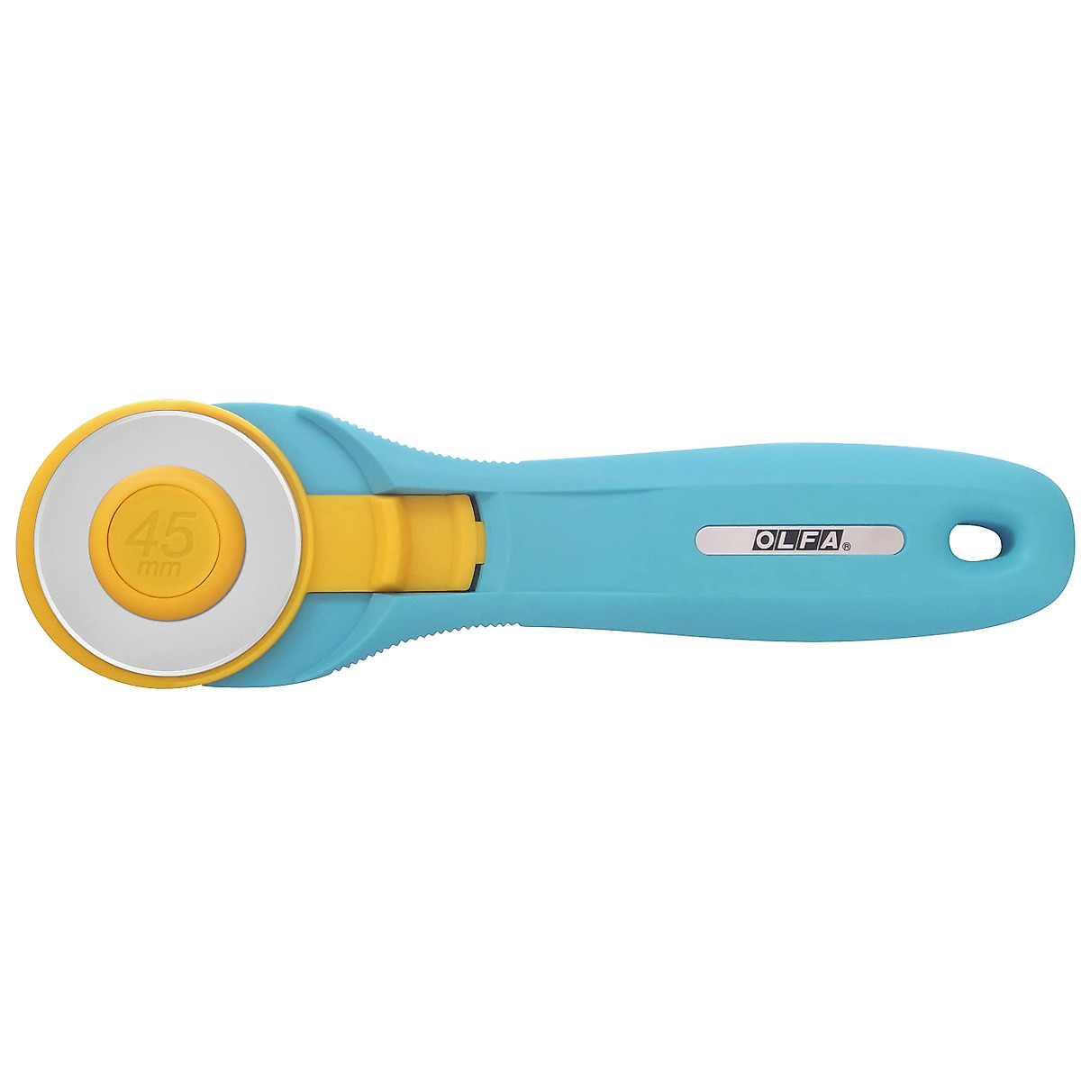 OLFA 45mm Quick-Change Rotary Cutter (RTY-2/C) - Rotary Fabric Cutter w/ Blade Cover for Crafts, Sewing, Quilting, Replacement Blade: OLFA RB45-1 (Aqua)