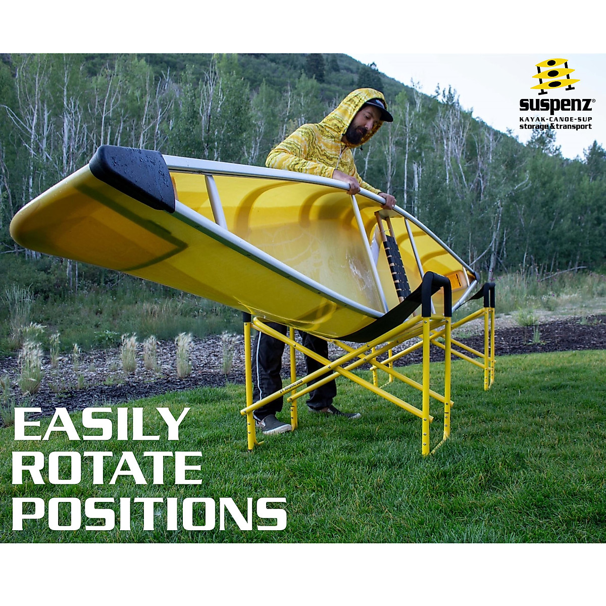 Suspenz Kayak Canoe Stands Foldable, Portable, Big Catch Super Duty Work Stations with Slings, Model (55-0130)