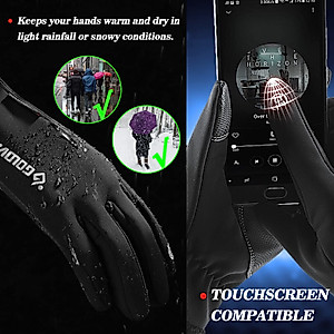LSAMA Lightweight Cycling Gloves Touch Screen Mountain Bike Gloves Waterproof Full-Finger Thermal Gloves Anti-Slip Warm Motorcycle Gloves Sport Gloves for Biking Riding Hiking Working Gloves Men Women