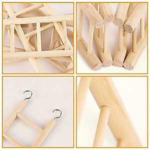 YHNTGB 5pcs Wooden Bird Ladder for Parrots Cage 5 Basic Sizes Perch Parakeet Climbing Toys Hanging Pet Natural Step Cockatoo Lovebirds