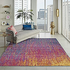 Nourison Passion Abstract Multicolor 8' x 10' Area -Rug, Easy -Cleaning, Non Shedding, Bed Room, Living Room, Dining Room, Kitchen (8x10)