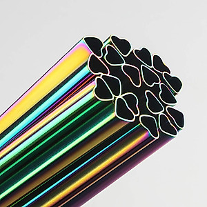 [18 PCS] New Heart Shape Metal Straws 304 Food Grade Stainless Steel, Tomorotec Bulk Reusable Stainless Steel Straw Set with Cleaning Brushes for Tumblers Beverage Drinks Cocktail(Rainbow)