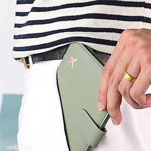 Melsbrinna Passport Holder Covers Case, Waterproof Rfid Blocking Travel Wallet Passport Holder with Pen Holder, Cute Passport Book for Women/Men (Moss green)