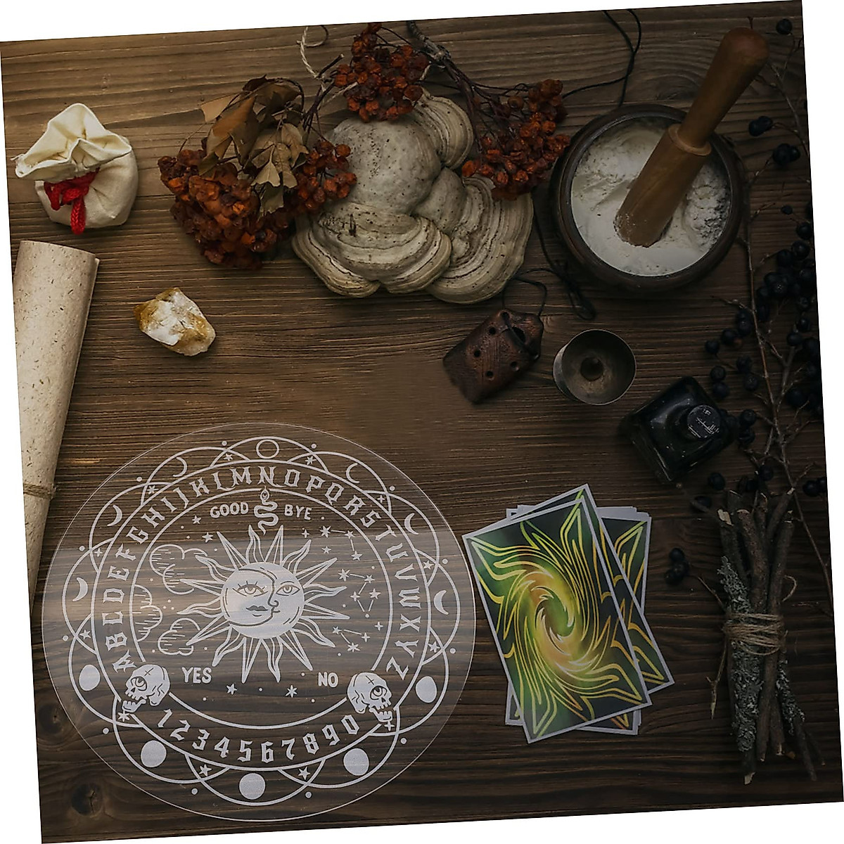 DOITOOL 3pcs Pendulum Dashboard Desk top Decor Tabletop Decor Witch Decor Portable Divination Board dowsing Divination Board Acrylic Divination Message Board Divination Crafts Props Letter