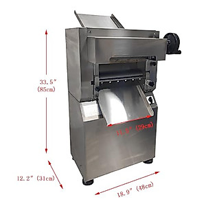 INTSUPERMAI Electric Dough Roller Sheet Maker for Noodles Commercial Pasta Maker Noodle Machine Noodle Pressing Machine for Dumplings Noodles 110V 1.5KW 35KG/H with 3mm Cutter