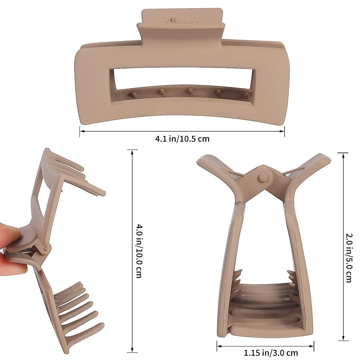 12 Pack Claw Clips for Thick Hair Large Hair Clips Rectangle Hair Claws 4.1 Inch Banana Clips Claw Clips for Women