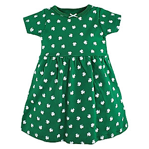 Hudson Baby Infant and Toddler Girl Hudson Baby Infant Girl Cotton Dresses, St Patricks Rainbow, 5 Toddler Casual Dress, St Patricks Rainbow, 4-5T US
