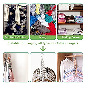 Closet Organizers and Storage,5 Pack Sturdy Closet Organizer Hangers,Closet Storage,Closet Organization,Magic Space Saving Hanger with 9-Holes for Wardrobe Clothes,Shirts,Pants,Dresses