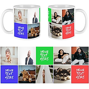 Custom Mate Coffee Mug Personalized with Photos, Images, and Text, White, Black (COFMUGWH11), 11fl oz